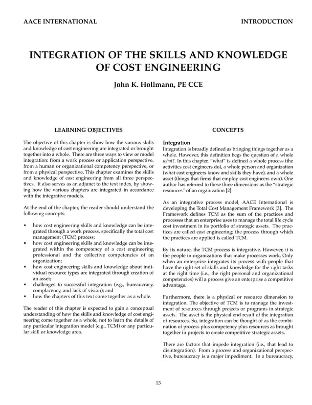 01-Skills and knowledge of cost engineering.pdf | Civil Engineering ...