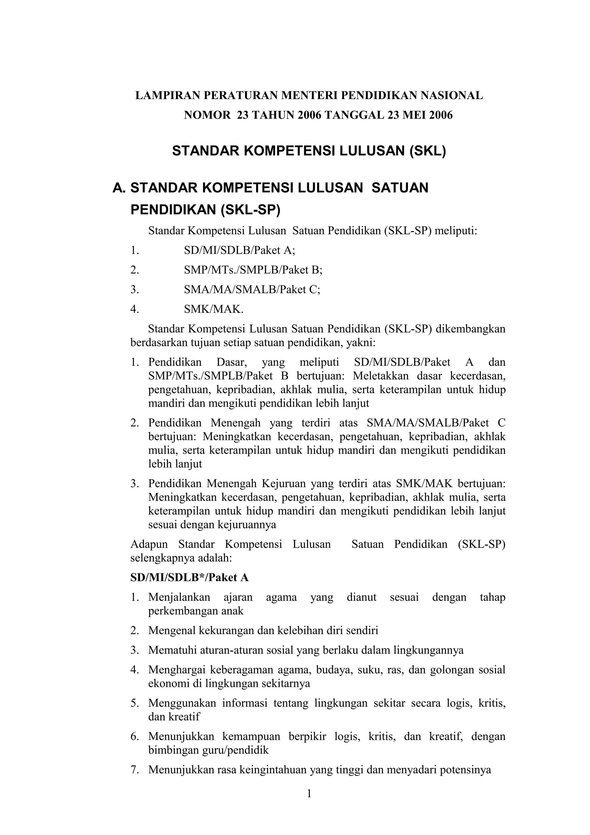 01. skl satuan pendidikan & kel mata pelajaran | DOC