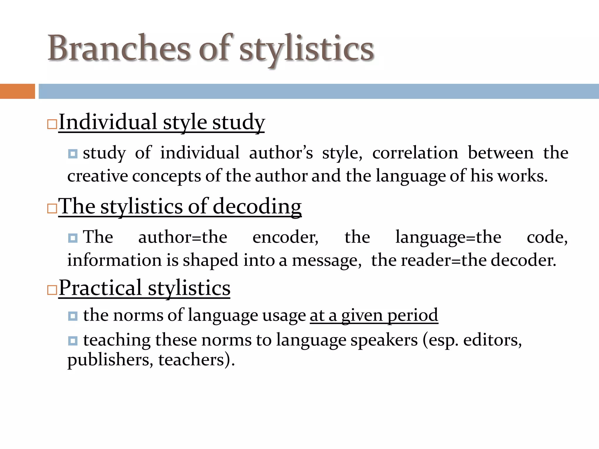 01 stylistics and its objectives | PPTX