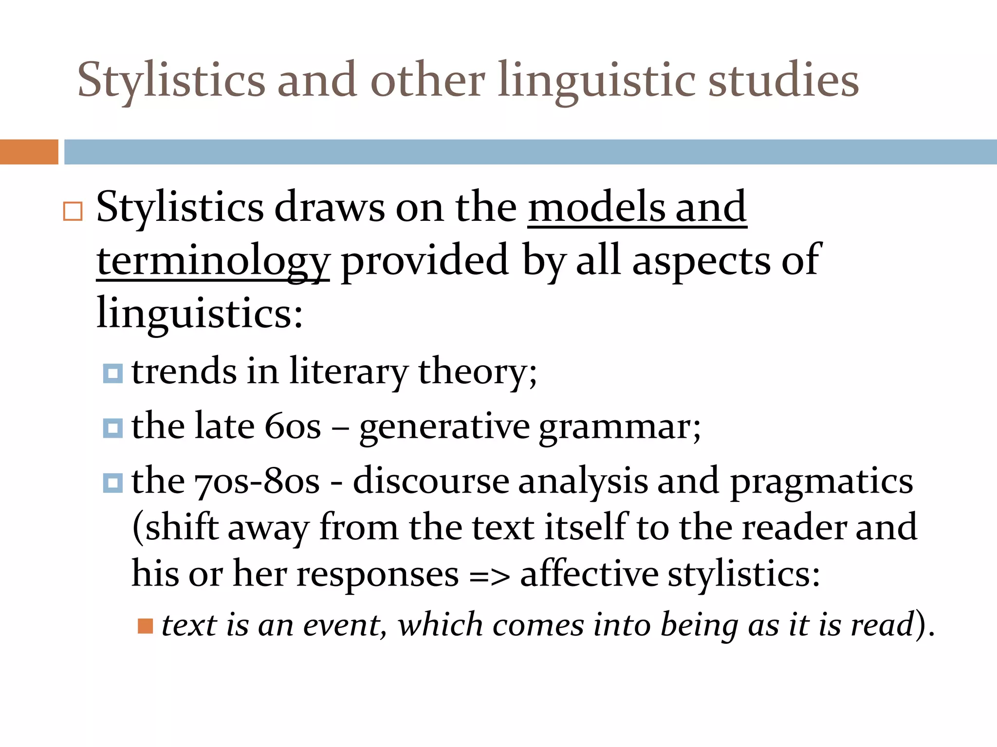01 stylistics and its objectives | PPTX