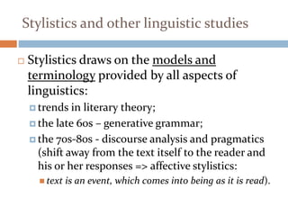 01 stylistics and its objectives | PPTX