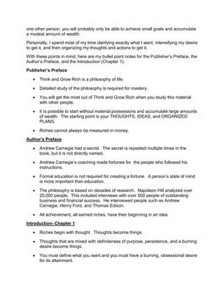 Think and Grow Rich Workbook-Week 1 Notes | PDF | Financial Planning ...