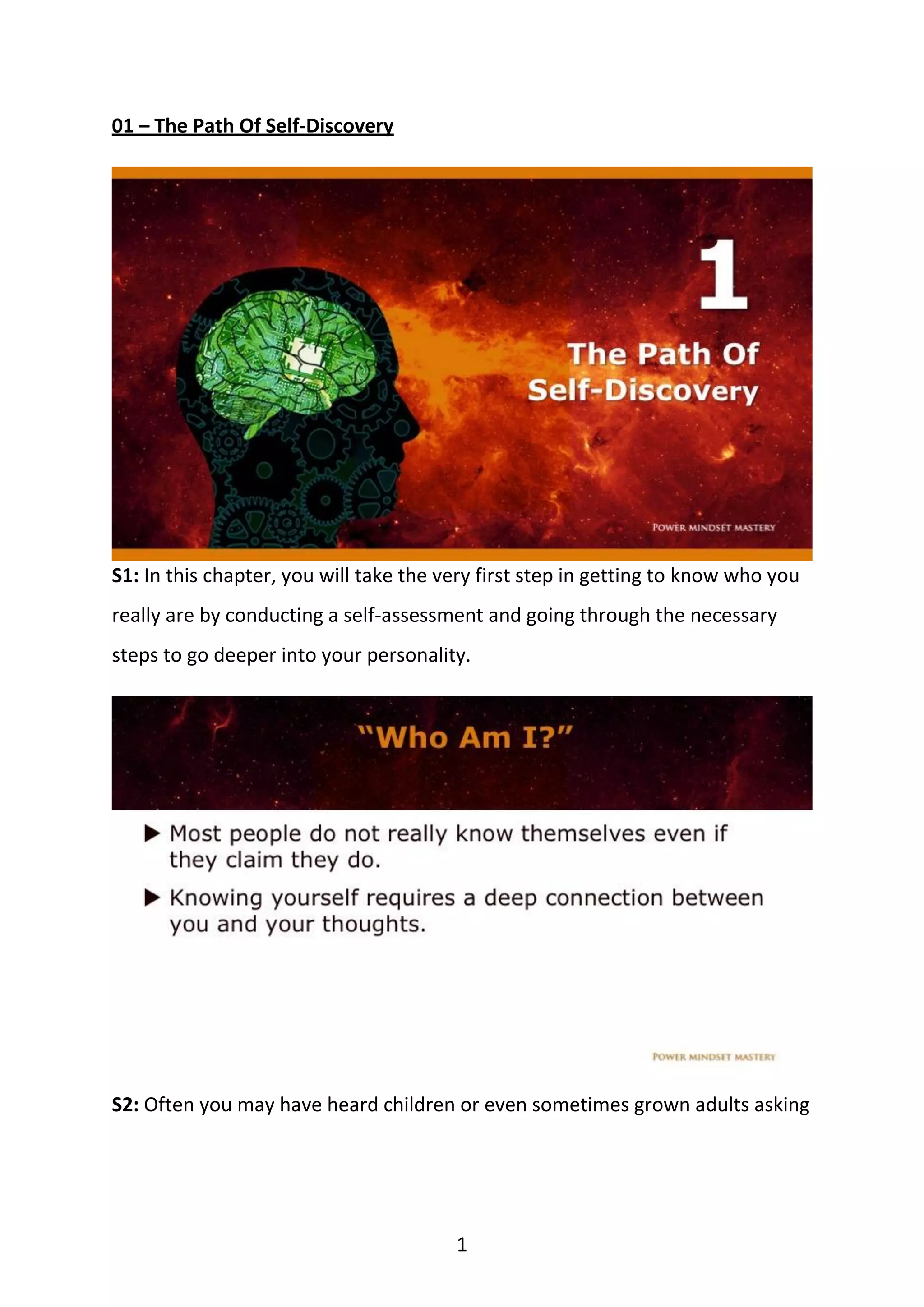 01 the path of self discovery | PDF