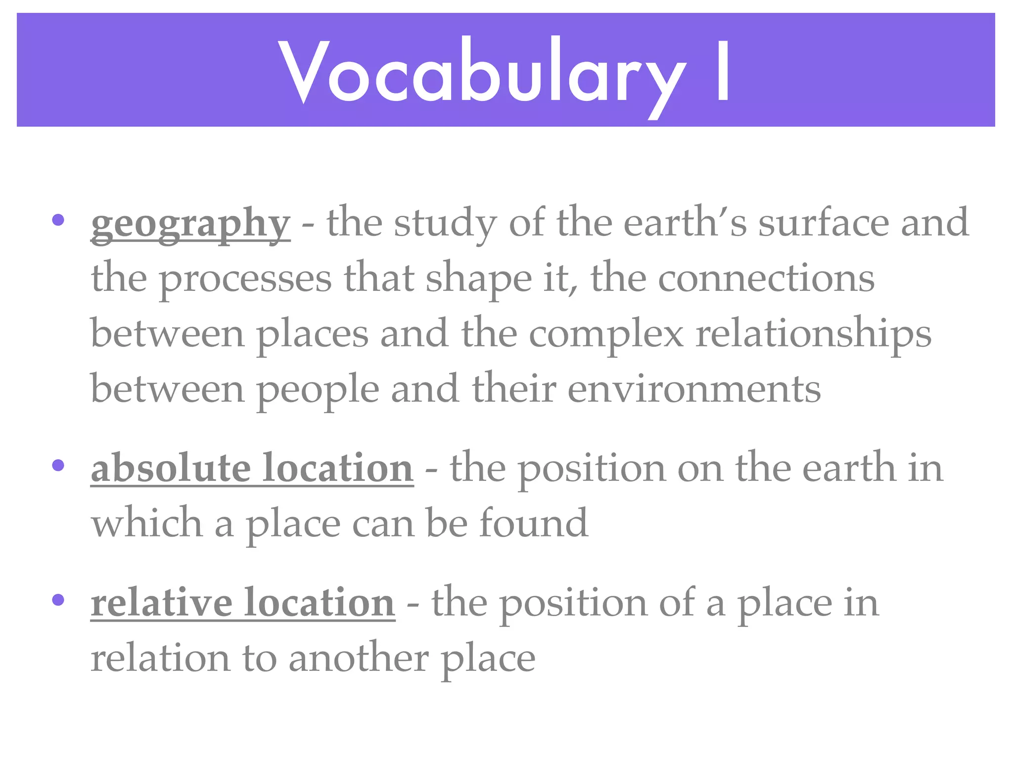 01 - The Study of Geography | KEY
