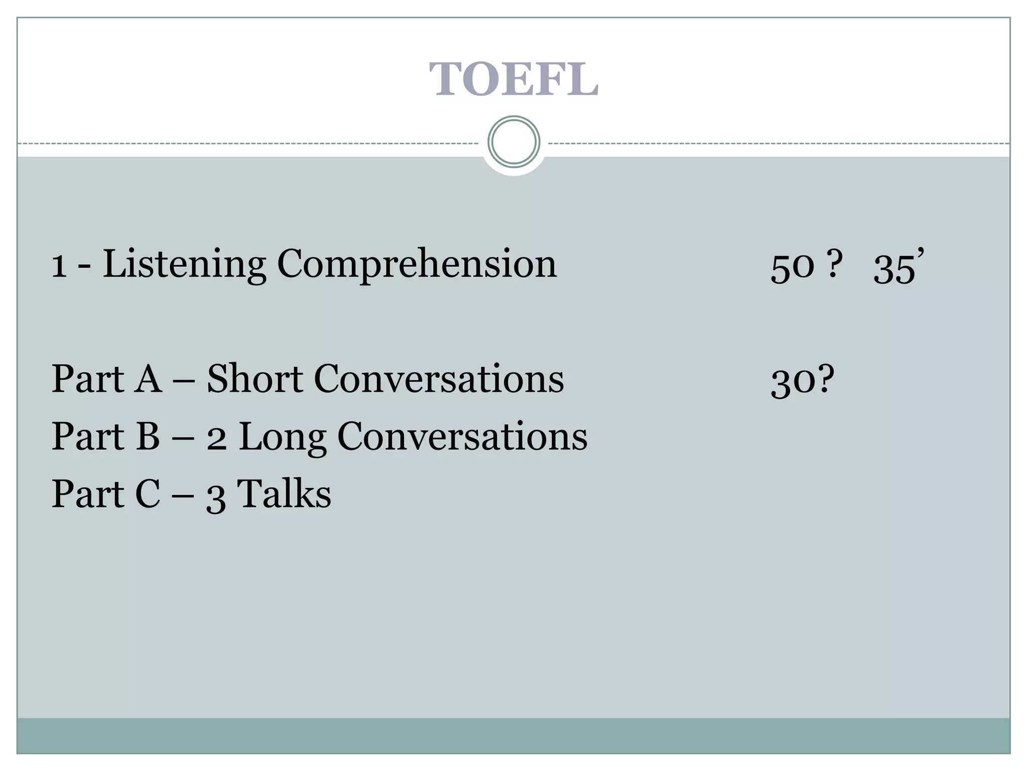 01 toefl exam - structure | PPSX