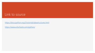 An Introduction to Tuple List Dictionary in Python | PPTX