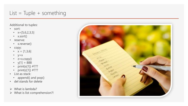 An Introduction to Tuple List Dictionary in Python | PPTX