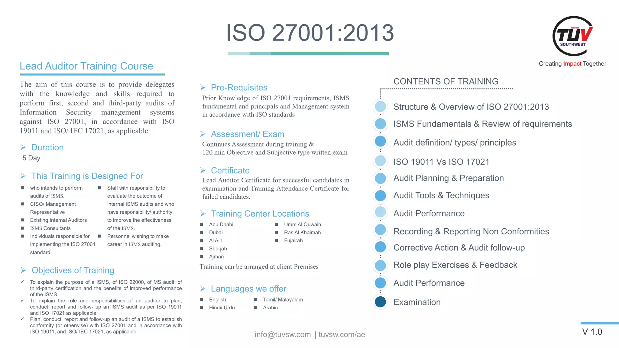 TUV Southwest Training Programs | PDF | Business | Business and Finance