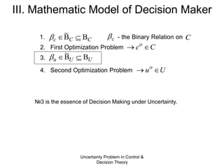 Uncertainty Problem in Control & Decision Theory | PDF | Physics | Science