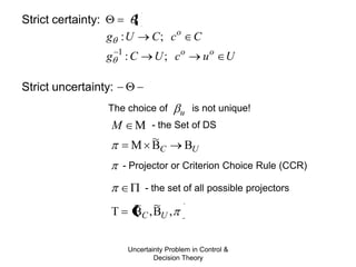 Uncertainty Problem in Control & Decision Theory | PDF | Physics | Science