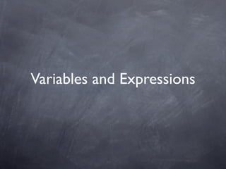 01 Variables And Expressions | PDF