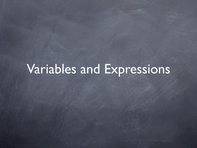 01 Variables And Expressions | PPT