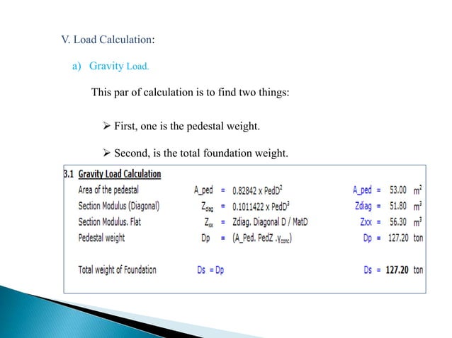 Vertical vessel loading calculation | PPTX