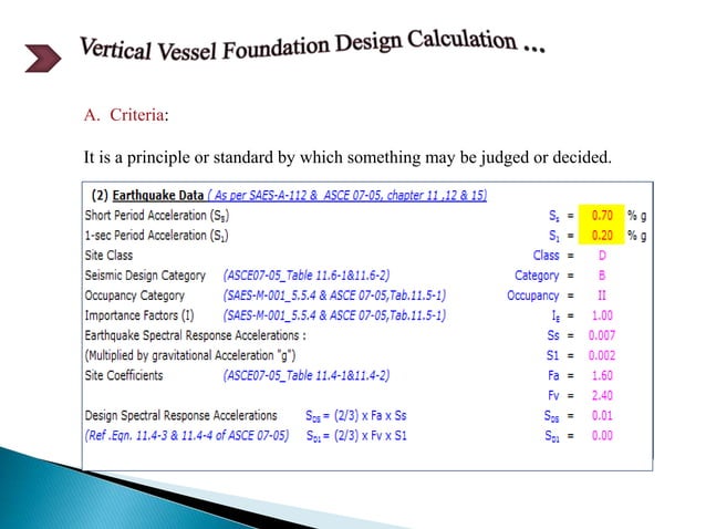 Vertical vessel loading calculation | PPTX
