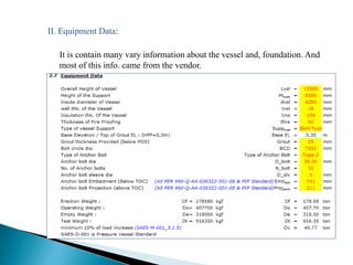 Vertical vessel loading calculation | PPTX