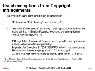 EOLE / OWF 12 - Viral licences – myth or reality - patrice-emmanuel ...