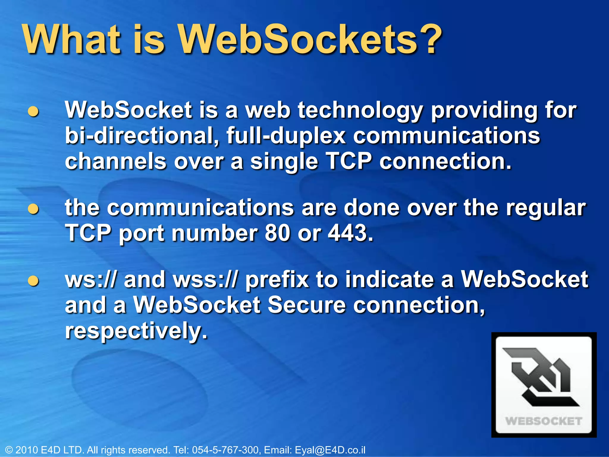 HTML 5 - Web Sockets | PPTX | Email | Internet