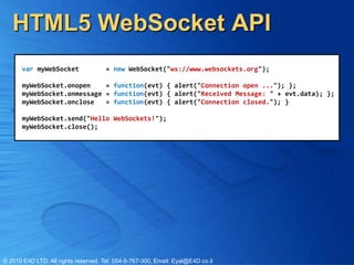 HTML 5 - Web Sockets | PPTX | Email | Internet