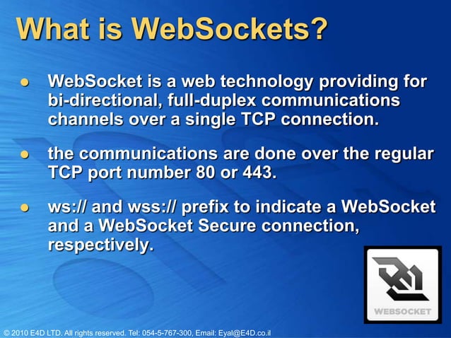 HTML 5 - Web Sockets | PPTX | Email | Internet