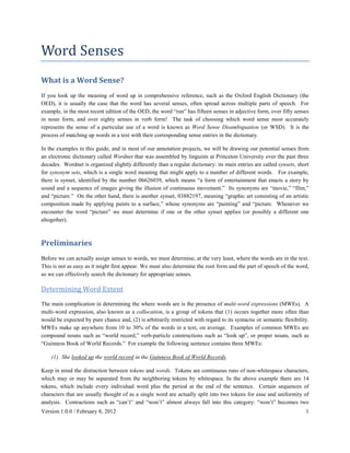 01 - Word Senses_v1.0.0.pdf word to vectors | PDF