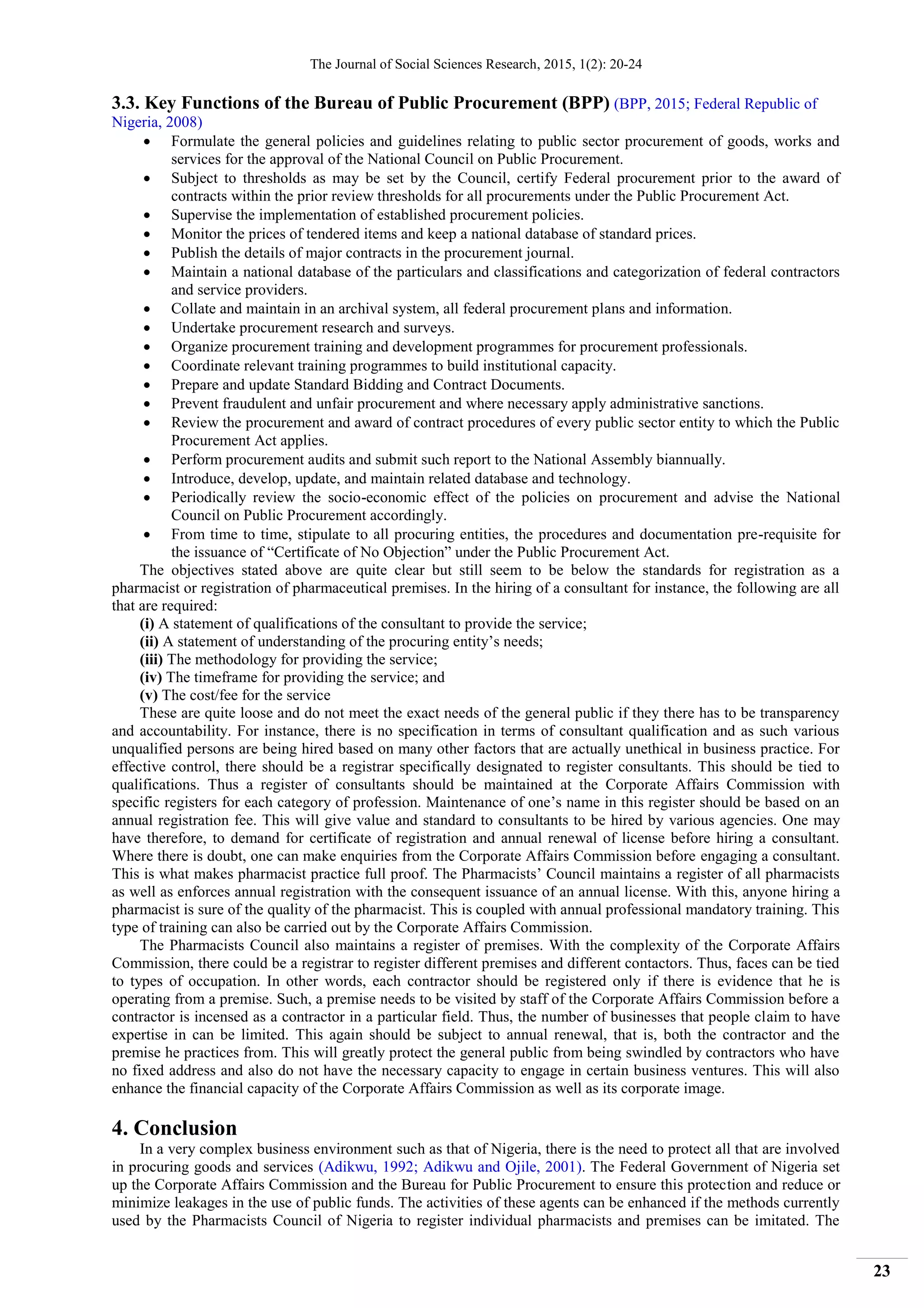 Strengthening Business in Nigeria through Company Registration: The Pharmacists’ Council of ...