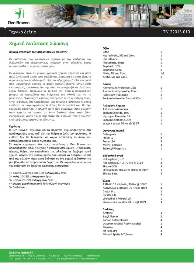 Χημική Αντίσταση της Σιλικόνης. | PDF
