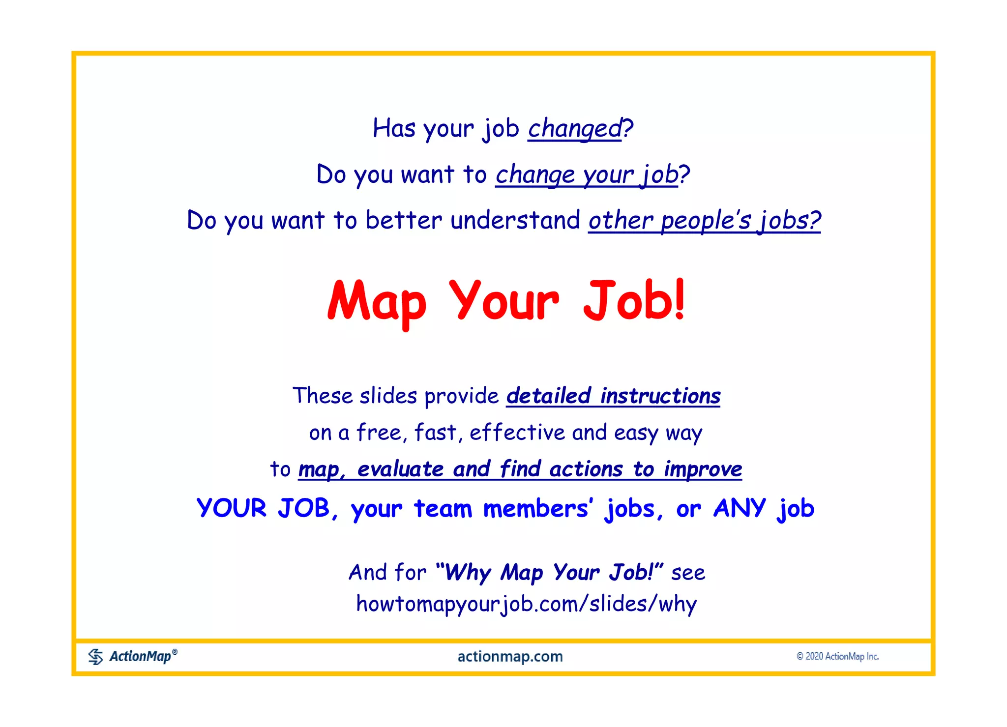 Map Your Job! Core Instructions Slides | PPTX