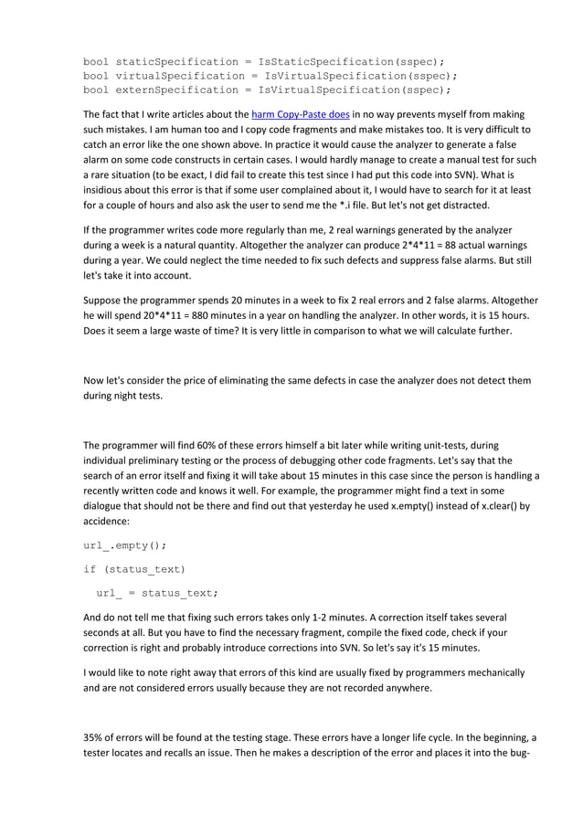 Static analysis and ROI | PDF