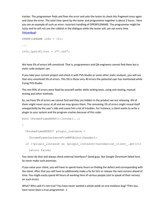 Static analysis and ROI | PDF