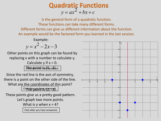 0101: Graphing Quadratic Functions | PPTX
