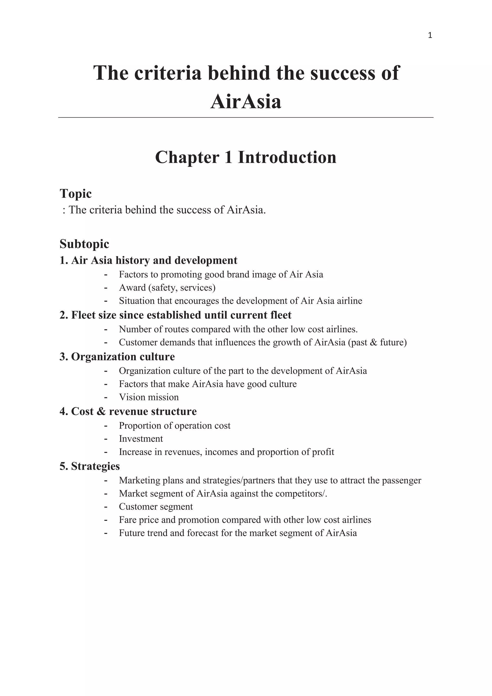 The criteria behind the success of AirAsia | PDF