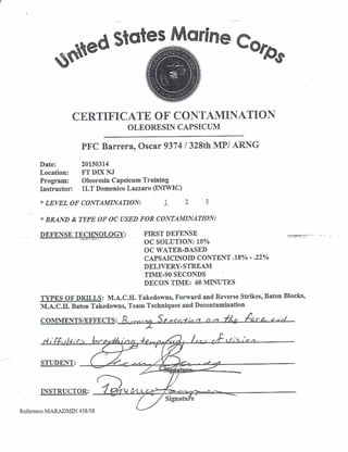 Military OC Spray Certification | PDF