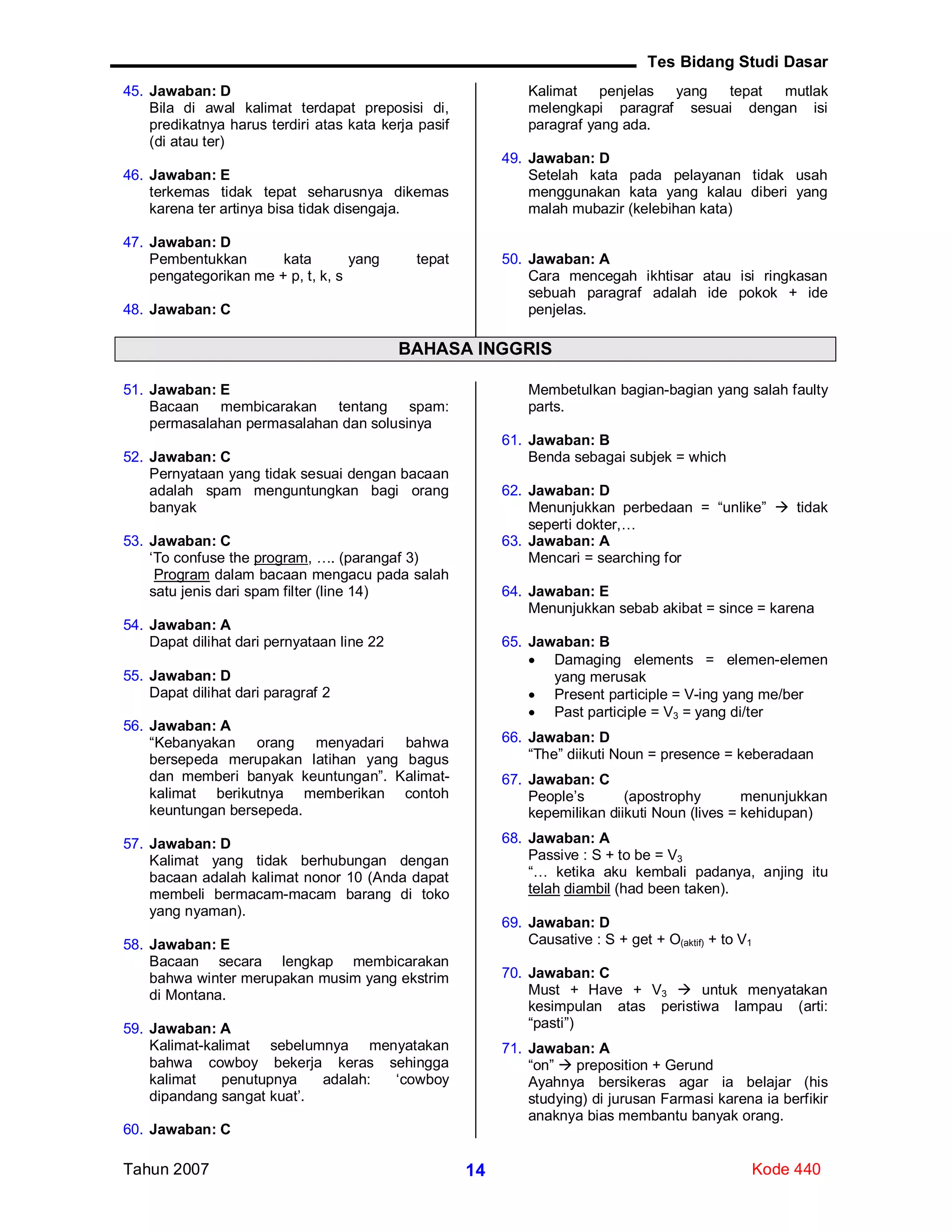 01 01 soal dan pemb k dasar 2007 | PDF