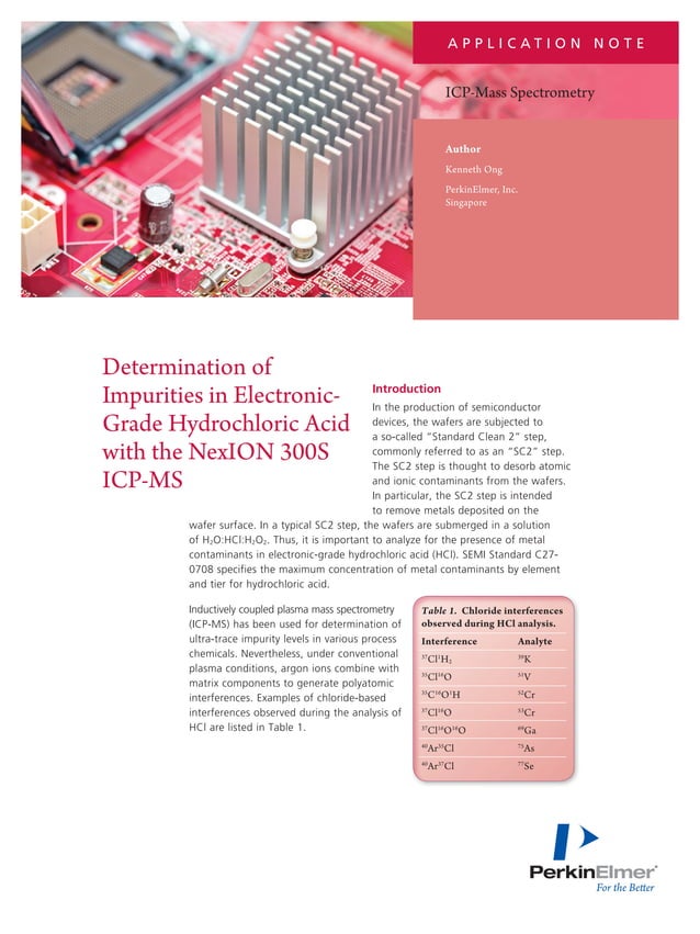 Application Note: Determination of Impurities in Electronic-Grade ...
