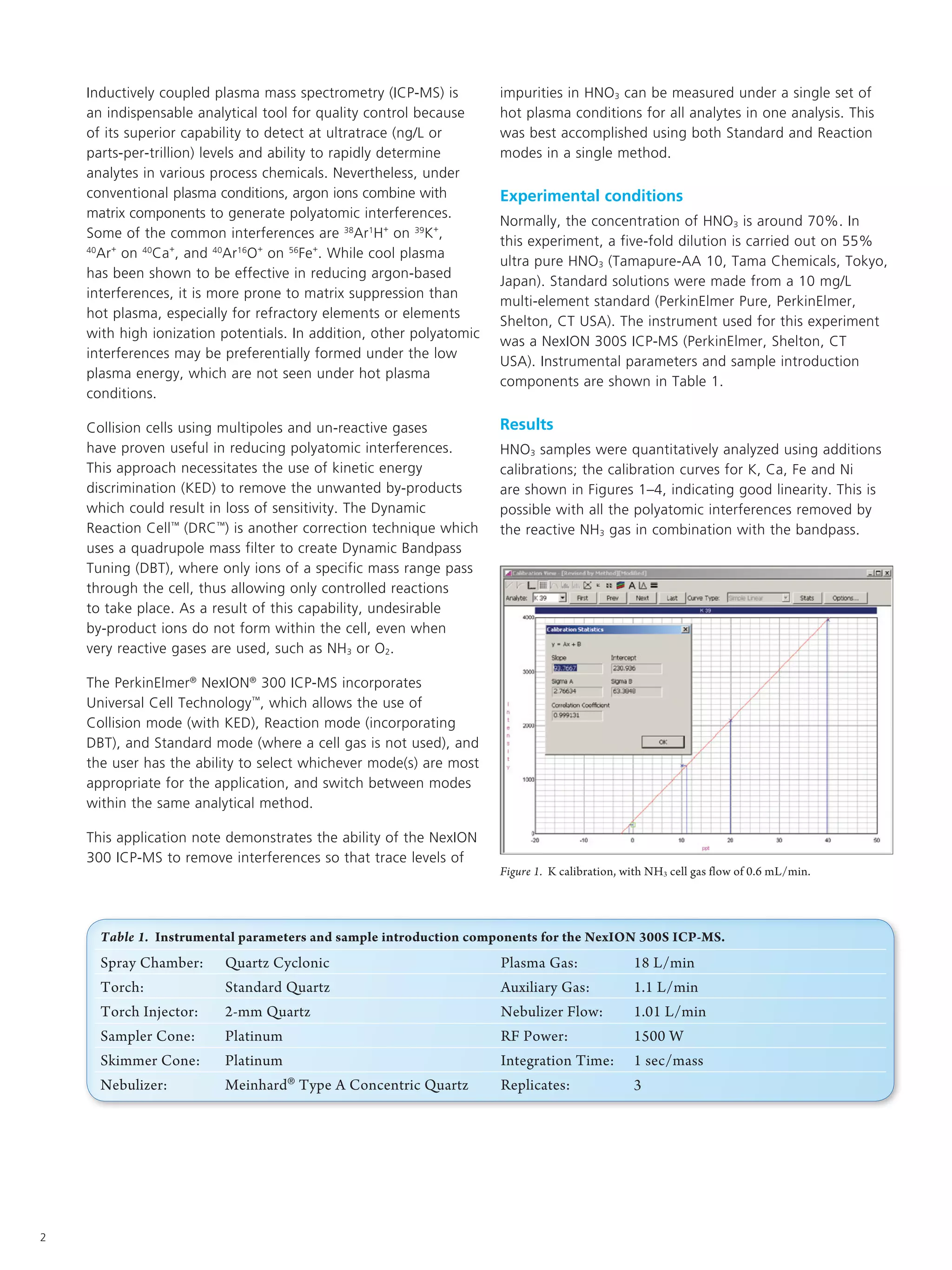 Application Note: Determination of Impurities in Semiconductor-Grade Nitric Acid with the NexION ...