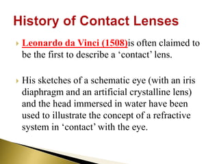 01 & 02 Introduction & history of Contact Lenses.pptx | Eye and Vision ...