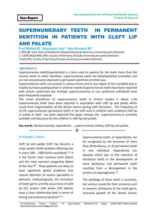 Supernumerary teeth(hyperdontia) | PDF