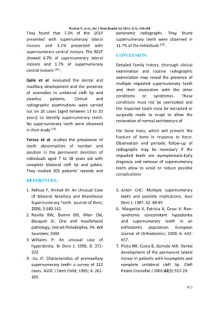Supernumerary teeth(hyperdontia) | PDF