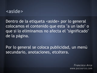 Las etiquetas estructurales en html5 | PDF
