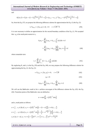 Finite Difference Method for Nonlocal Singularly Perturbed Problem | PDF | Physics | Science