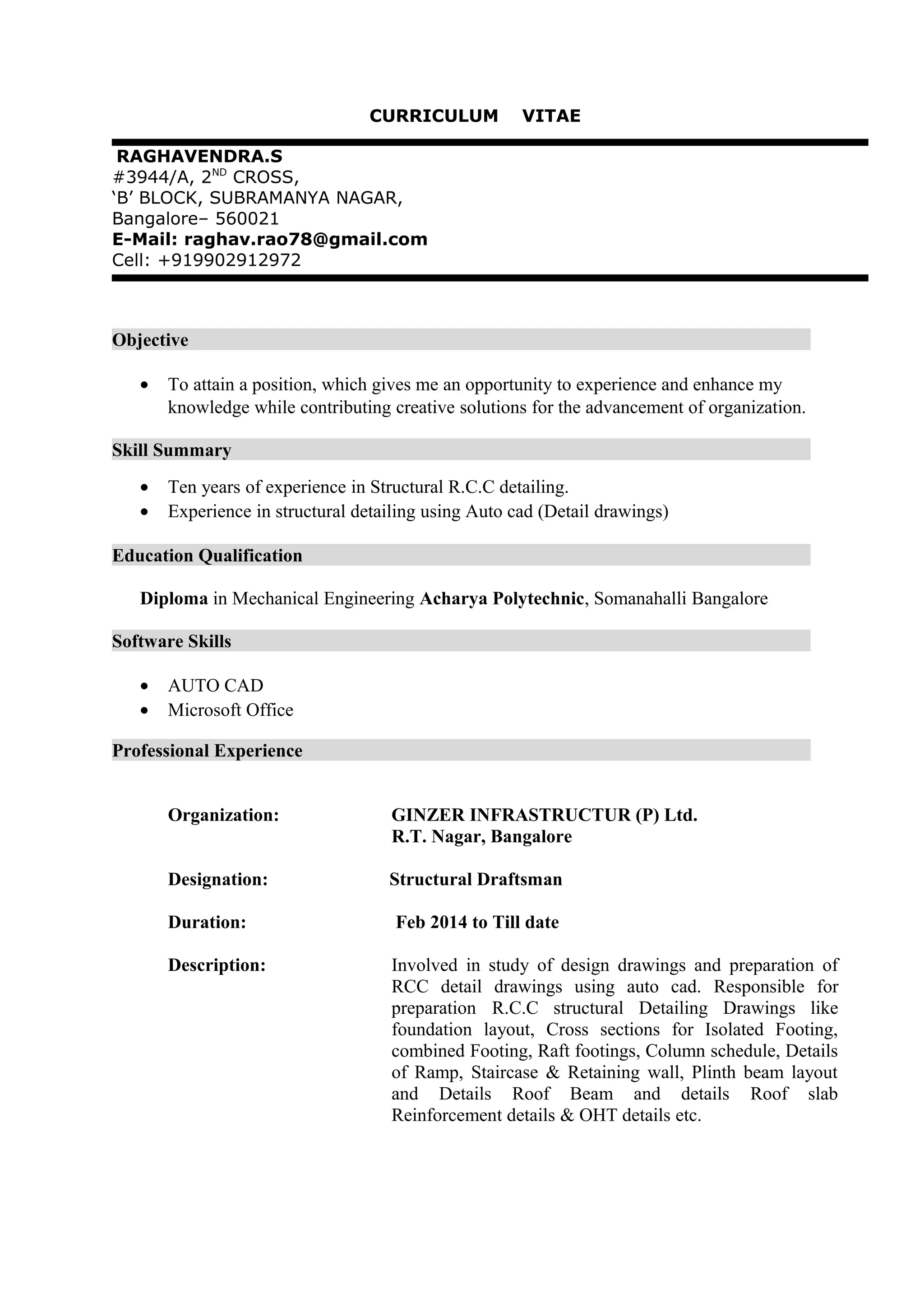 PROFILE Raghavendra | DOC