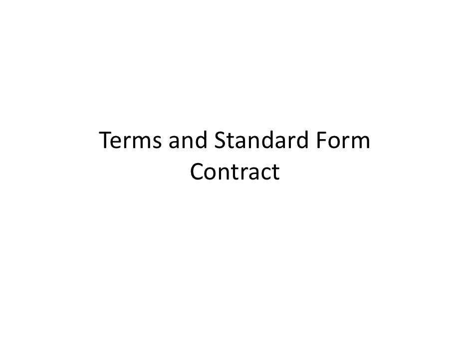 0105terms And Standard Form Contract 0105terms And Standard Form Contract