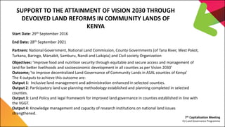 SUPPORT TO THE ATTAINMENT OF VISION 2030 THROUGH DEVOLVED LAND REFORMS ...