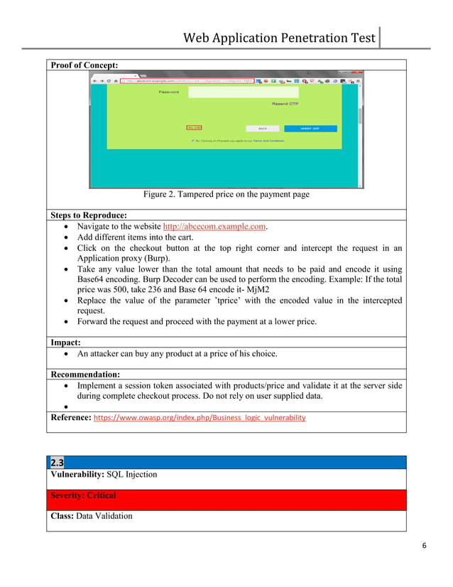 Web PenTest Sample Report | PDF