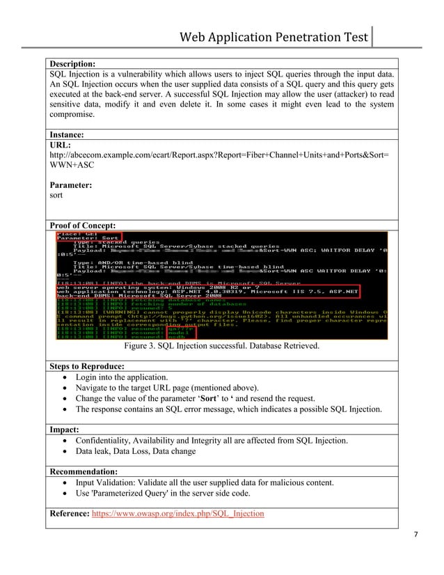 Web PenTest Sample Report | PDF