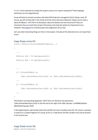 PVS-Studio vs Clang | PDF | Web Development | Internet