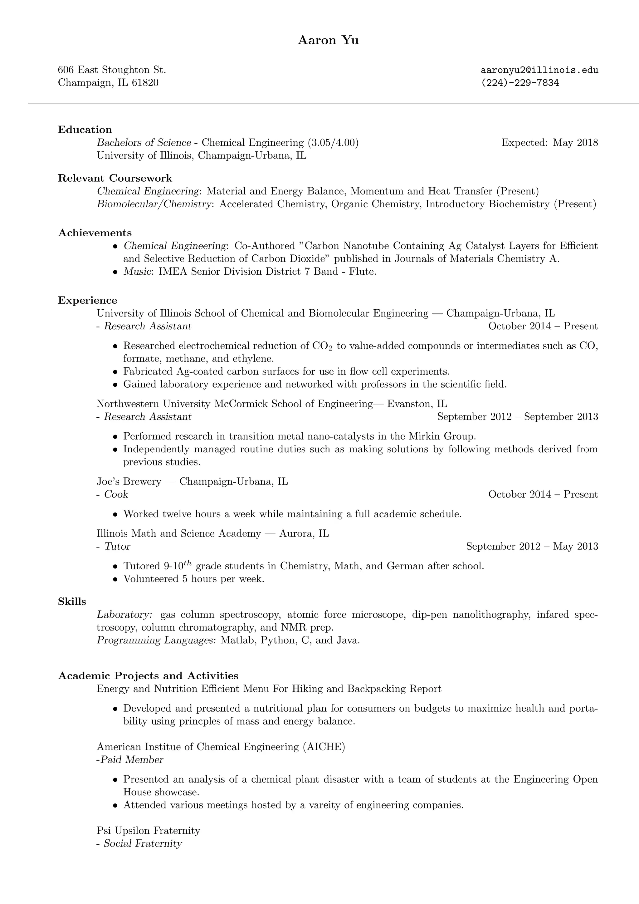 AaronYuResume | PDF