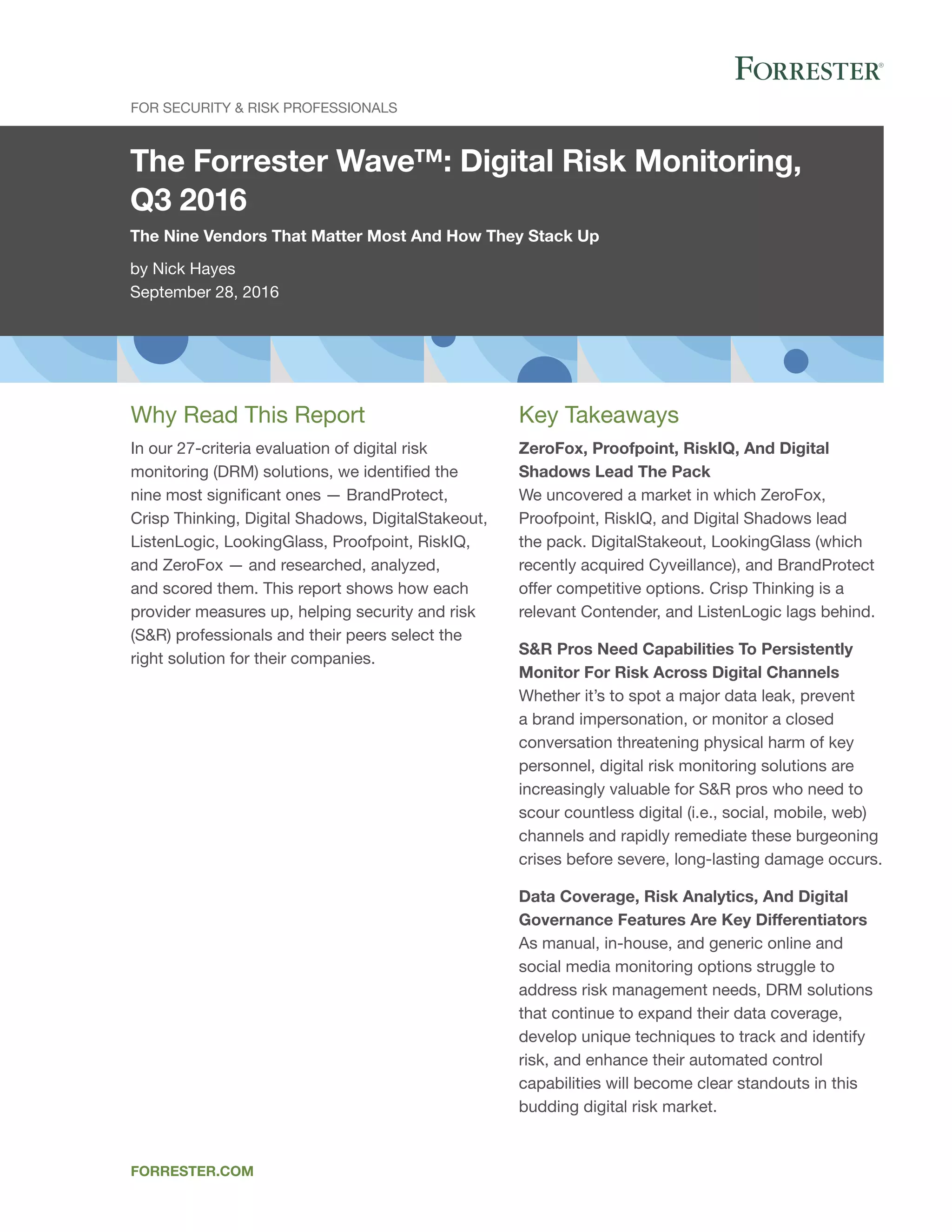 Forrester-Wave-Digital_Risk_Monitoring-Q3-2016 | PDF