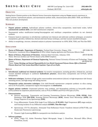Sheng-Kuei Chiu_CV_051915 | PDF | Chemistry | Science