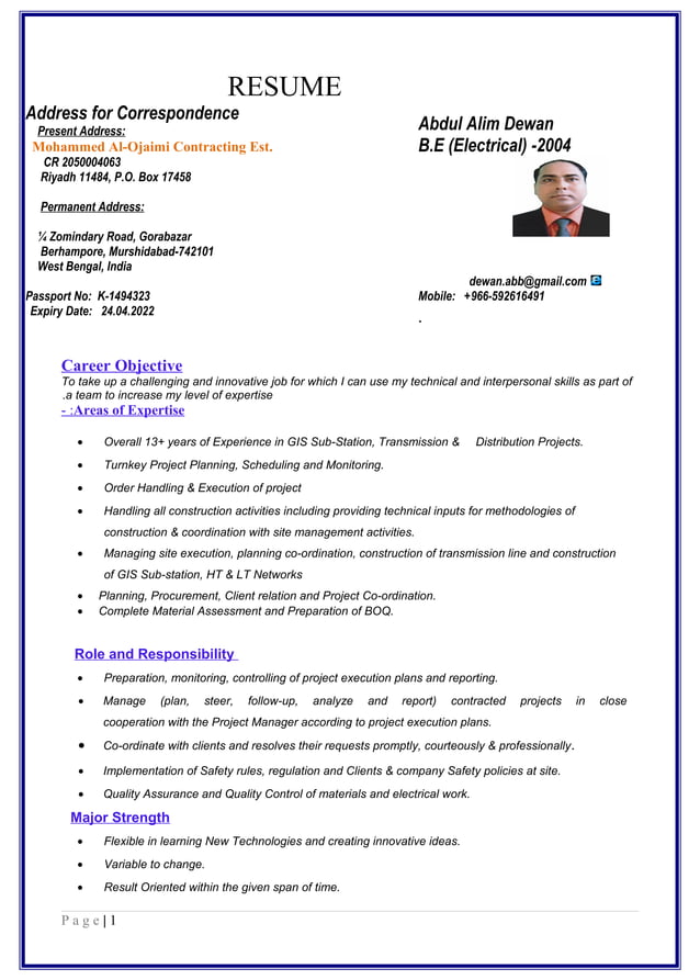 Resume -Abdul Alim Dewan -2017 | DOC | Civil Engineering Industry ...